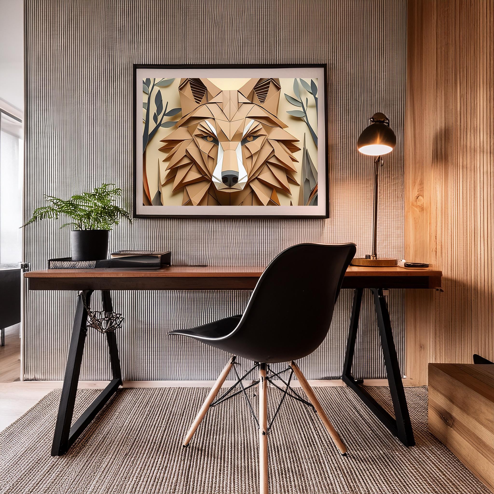 WOLF Digital File - Geometric, Origami, Ai-generated Art - Ready to ...
