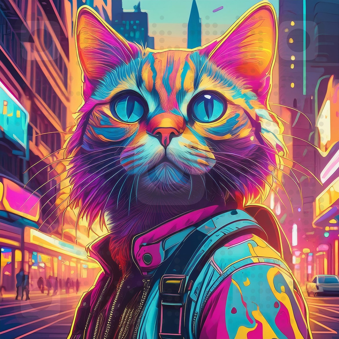CAT Digital File - Geometric, Origami, Ai-generated Art - Ready to ...