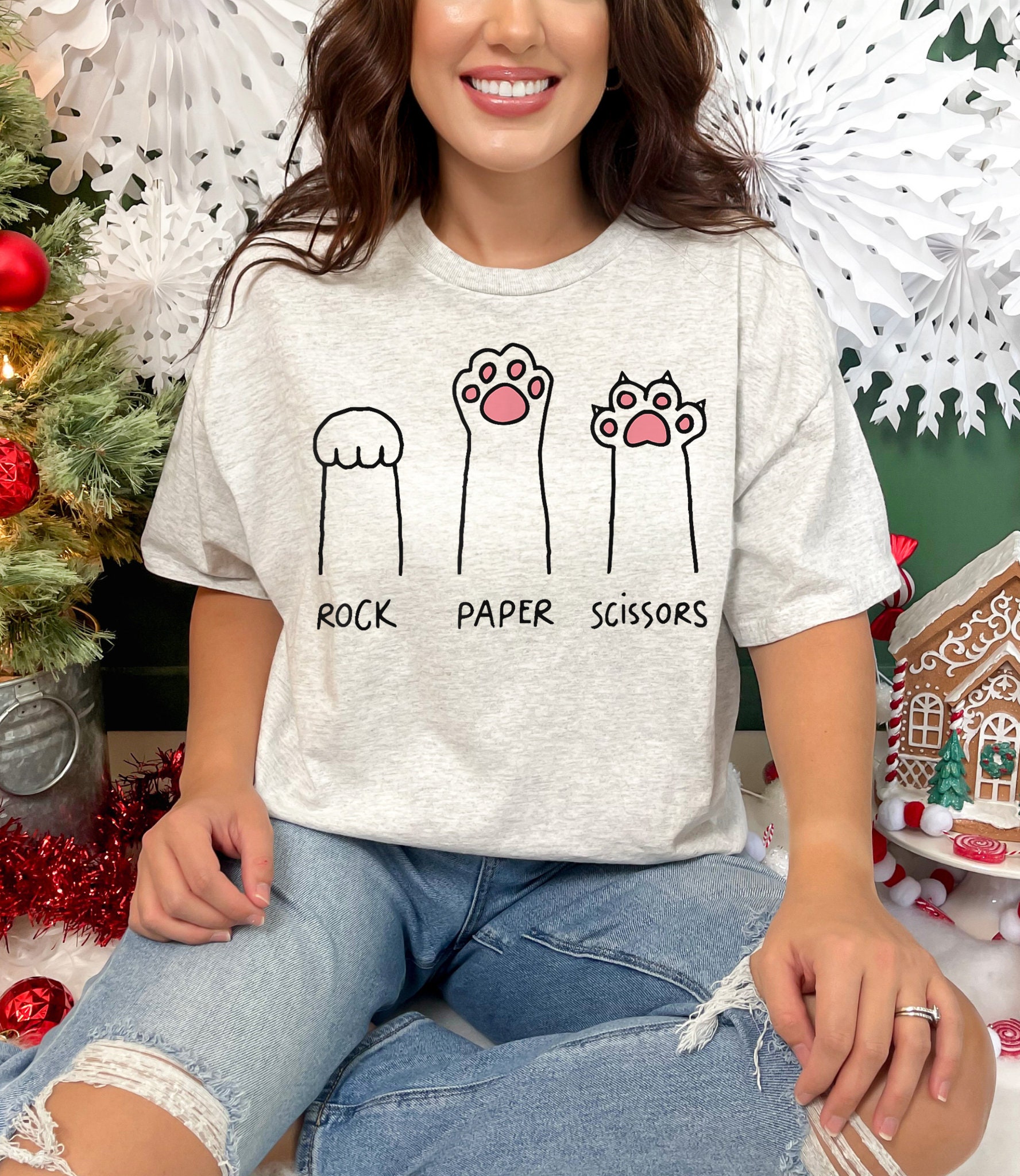 Rock Paper Scissors Cat Paws Cute Kitten Lover Cat, Cat Lover, Rock ...