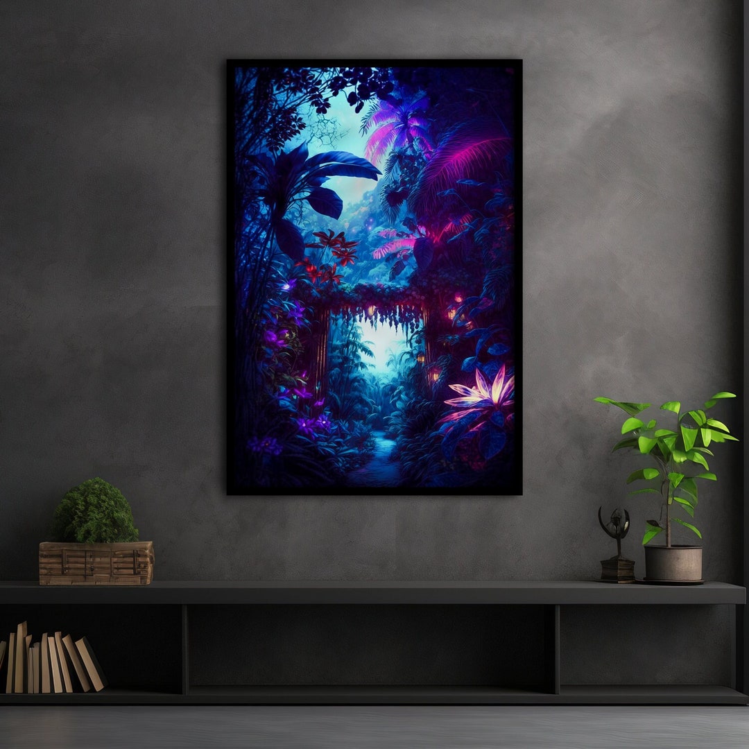 Enchanted Forest Print Blue Forest Print Fantasy Forest - Etsy
