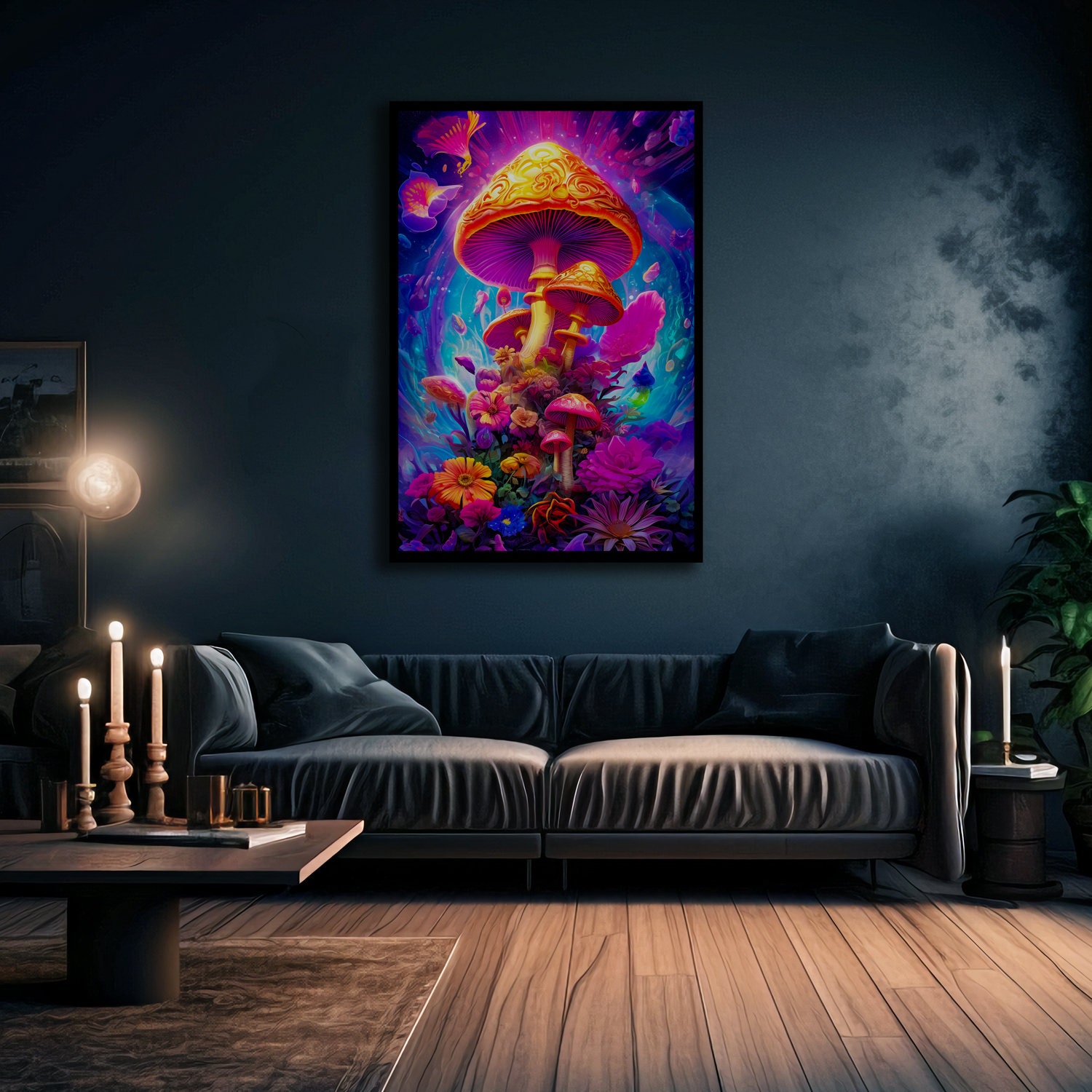 Magic Mushroom Poster Fungi Poster Psychedelic Poster - Etsy