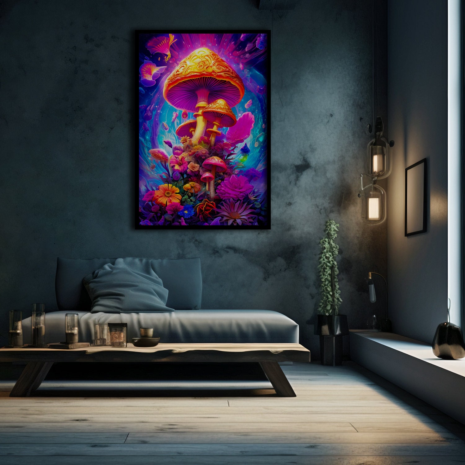 Magic Mushroom Poster Fungi Poster Psychedelic Poster - Etsy