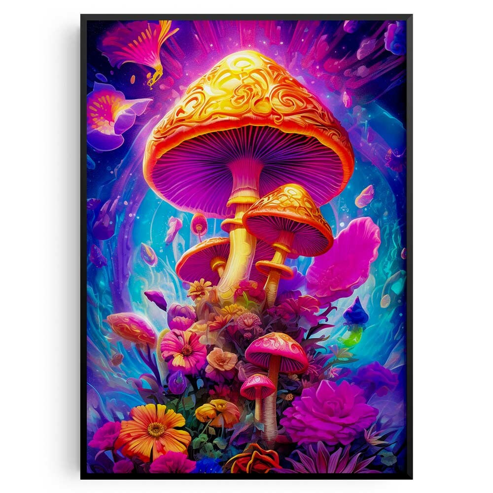 Magic Mushroom Poster Fungi Poster Psychedelic Poster - Etsy