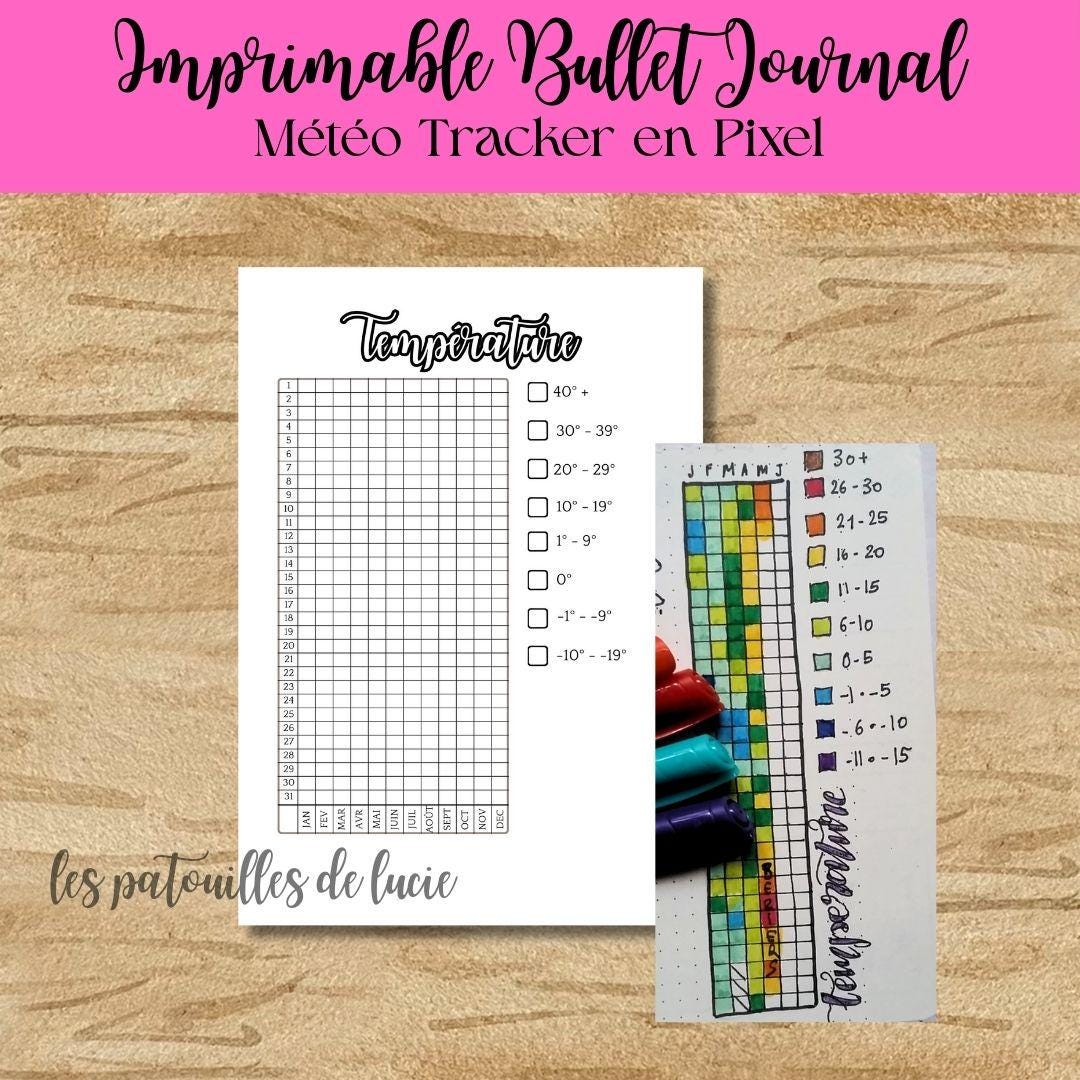 Printable Bullet Journal - Annual Temperature Tracker - A5 Format - Etsy