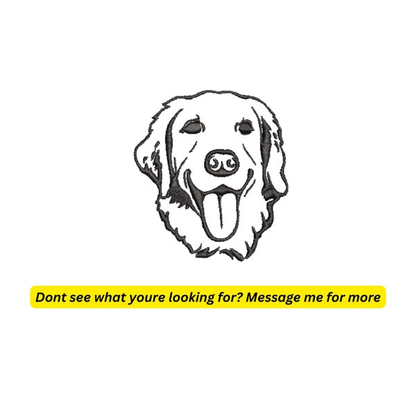 Golden Retriever Pes Embroidery - Etsy