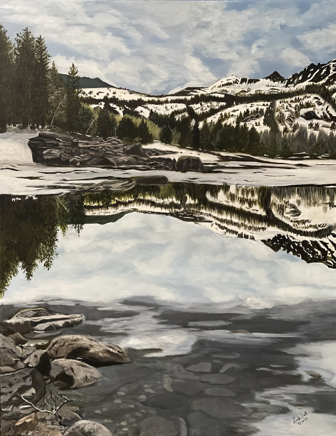Caples Lake June 11, 2023- Original Oil 22X28 Bound Canvas 3/4" - Etsy