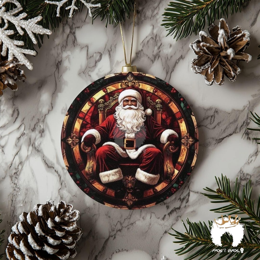 Stained Glass Acrylic Santa Ornament – Double-sided Christmas ...