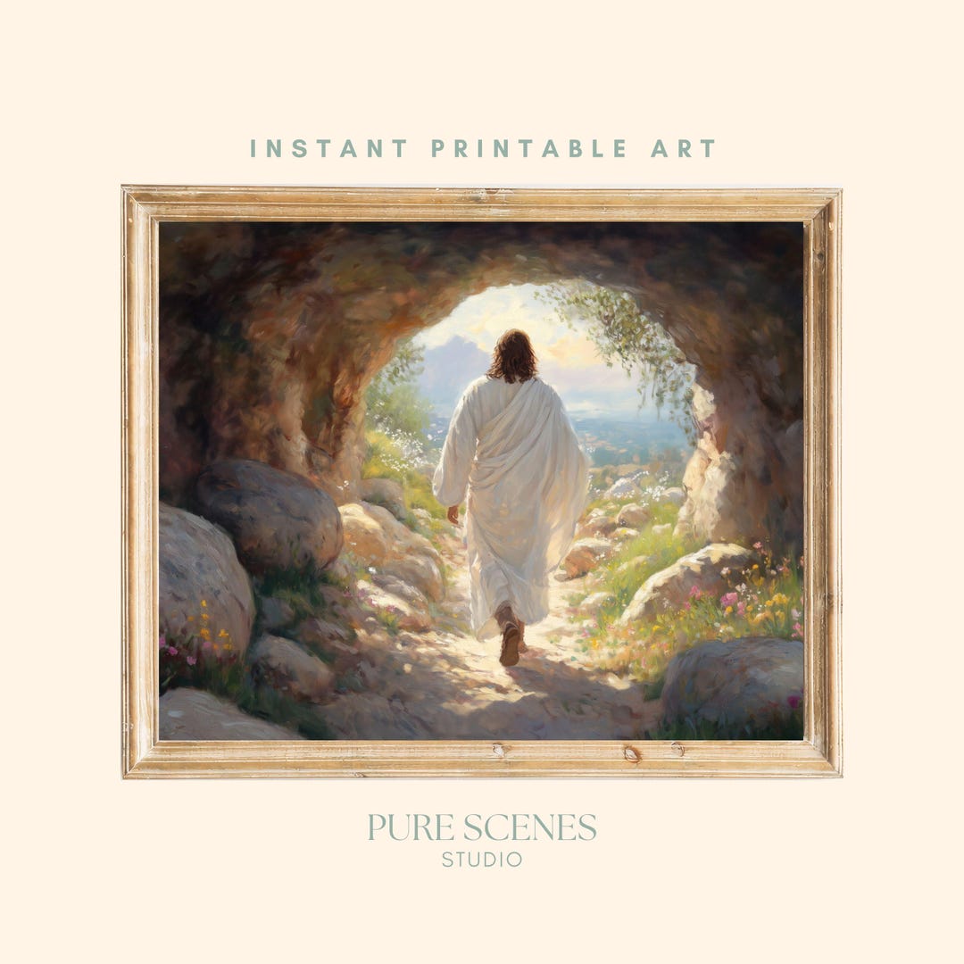 Easter He is Risen Jesus Resurrection Christian Holiday Printable Wall ...