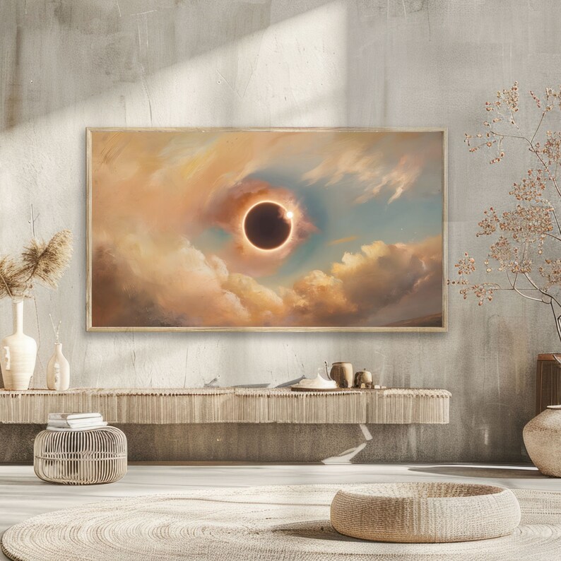 Solar Eclipse TV Art Celestial TV Art, Samsung Frame TV Art, Sun and ...