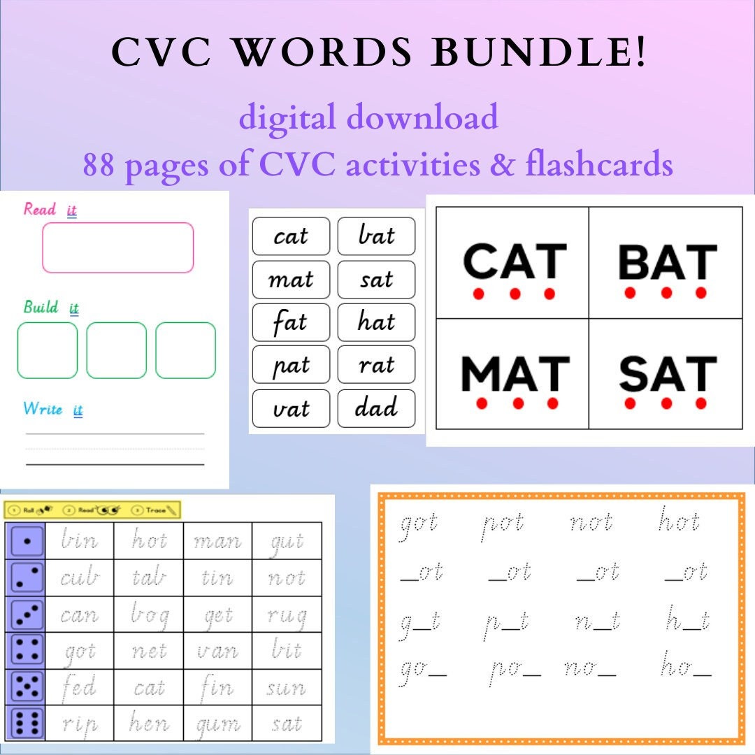 CVC Words Practise Bundle - Etsy
