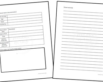 Child Observation Schedule domains Based Template PDF - Etsy