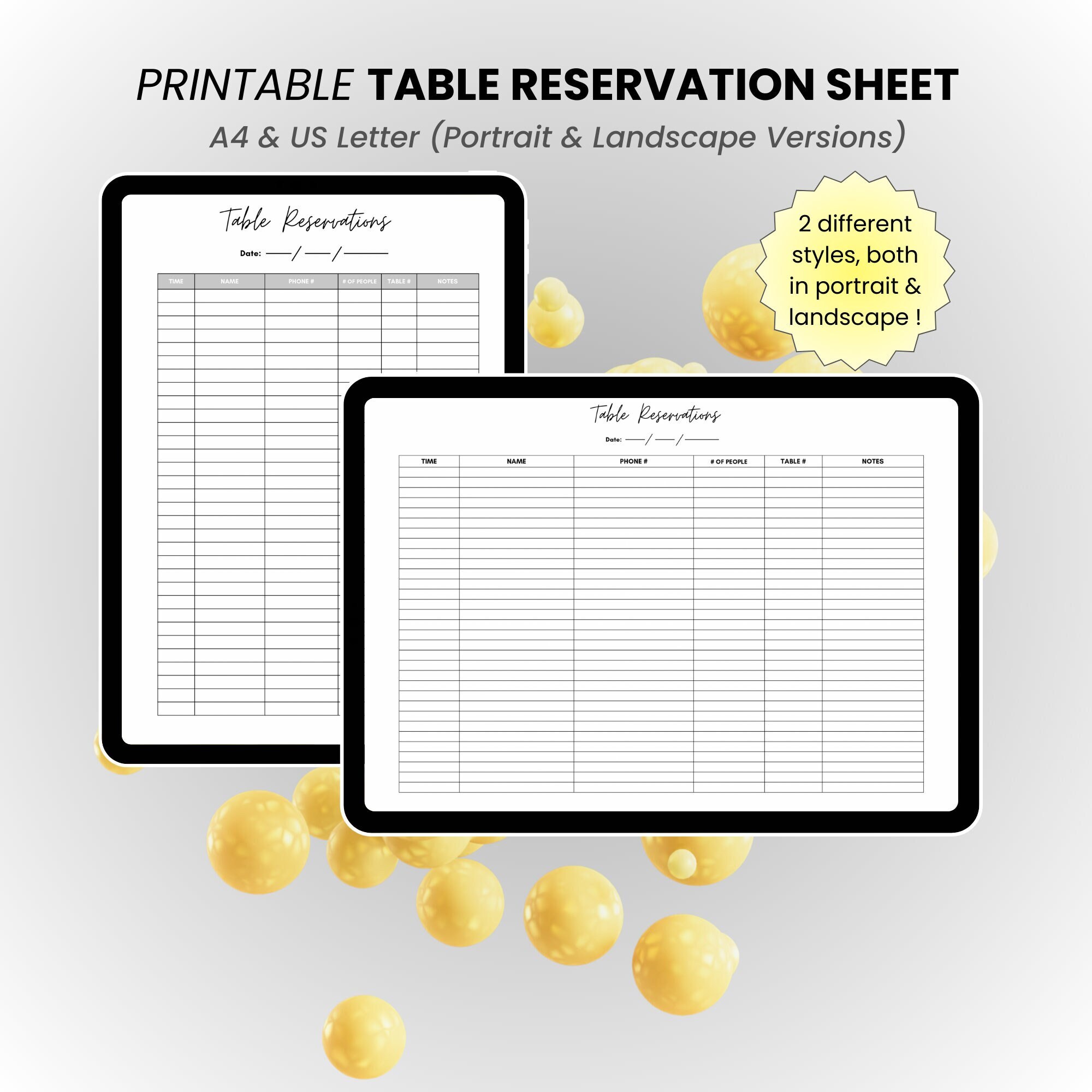 Restaurant Reservation Letter