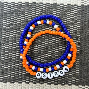 Houston Astros Bracelet | Baseball Bracelet | Astros Baseball | Sports Team Bracelet | Beaded ...