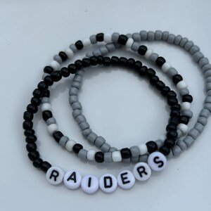 Las Vegas Raiders Bracelet | Football Bracelet | Raiders Football ...