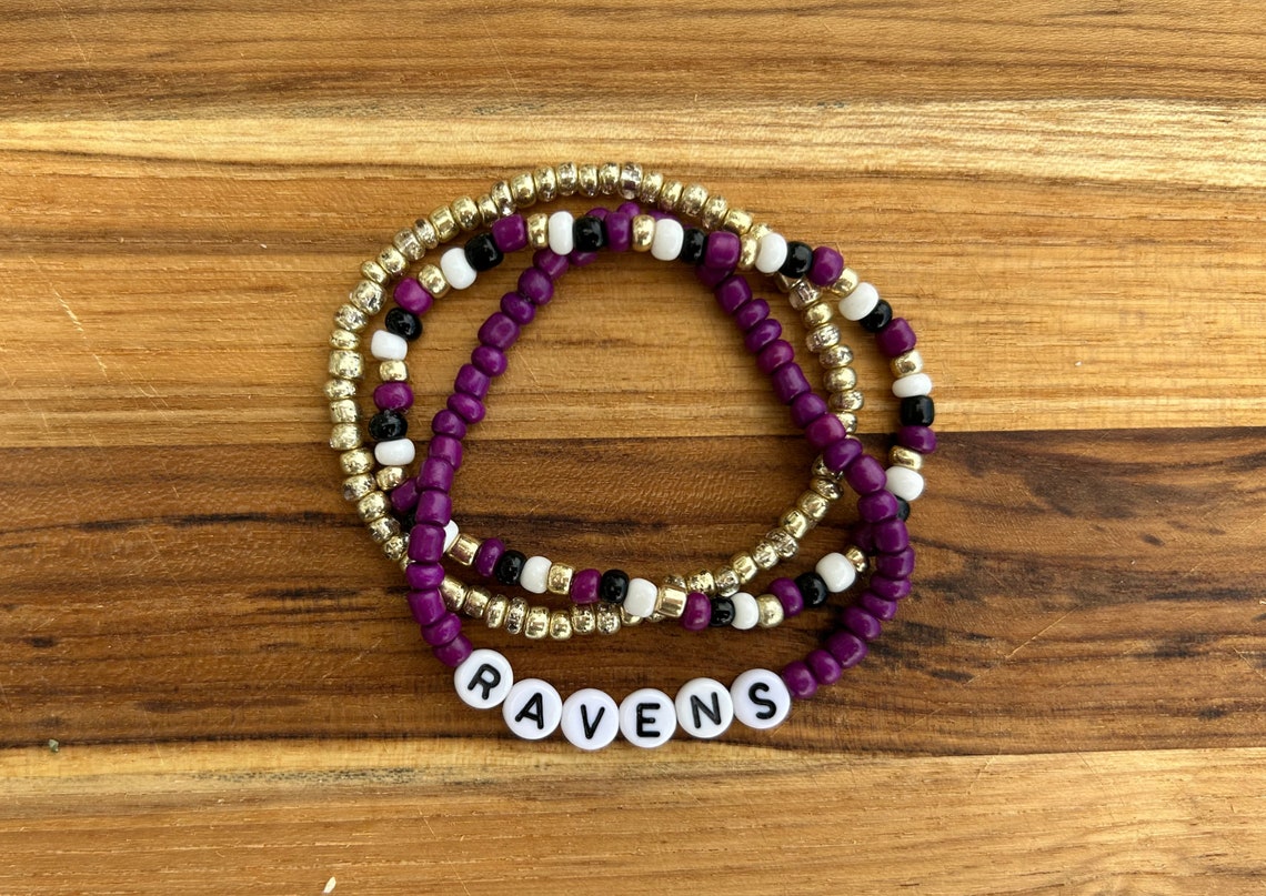 Baltimore Ravens Bracelet | Football Bracelet | Ravens Football ...