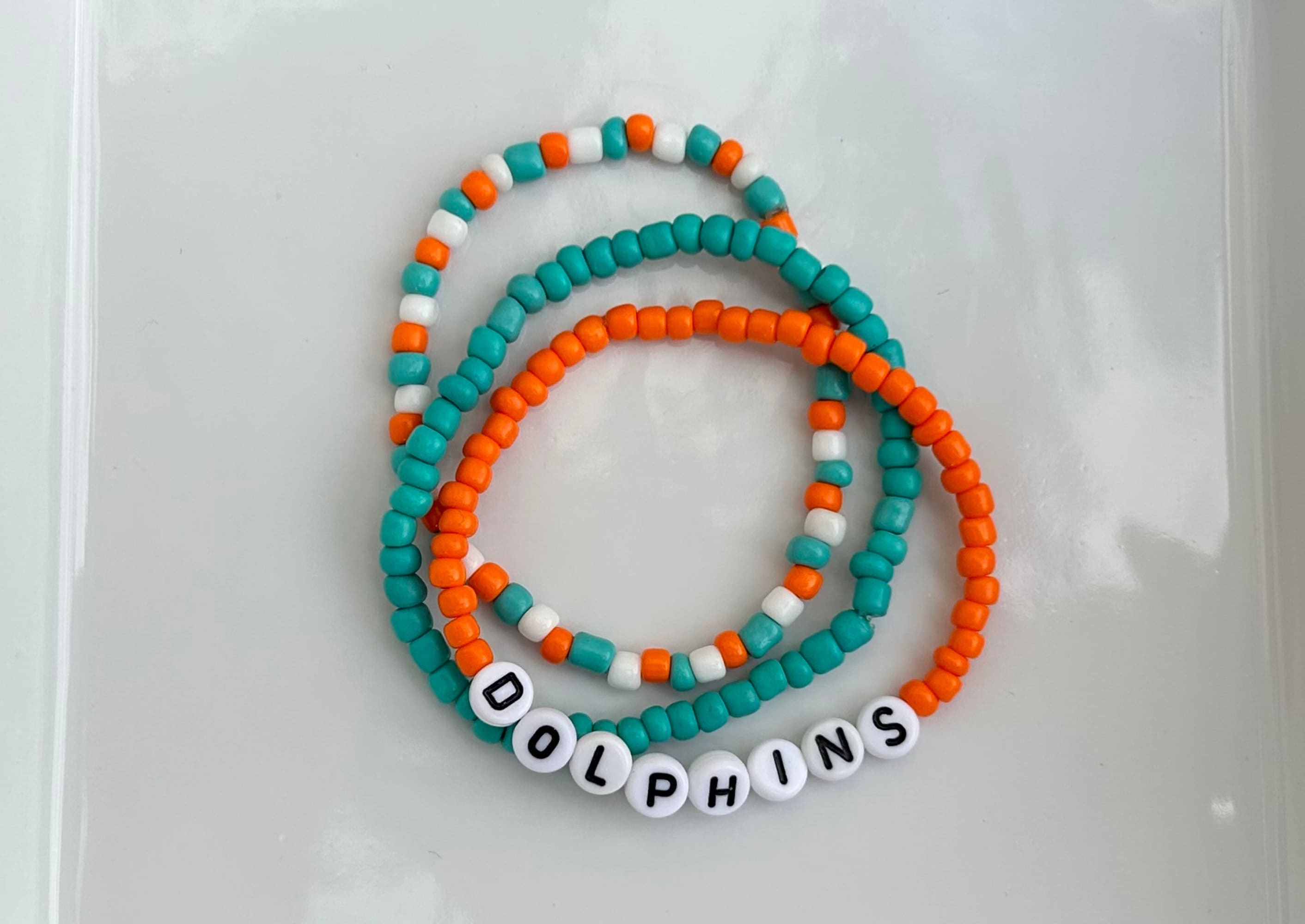 Miami Dolphins Bracelet | Football Bracelet | Dolphins Football ...