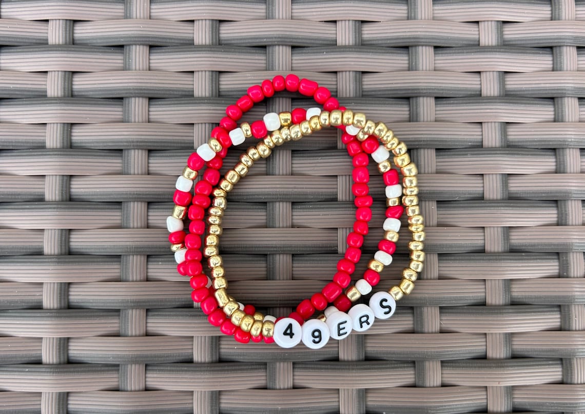 San Francisco 49ers Bracelet | Football Bracelet | 49ers Football ...