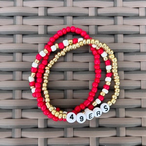 San Francisco 49ers Bracelet | Football Bracelet | 49ers Football ...
