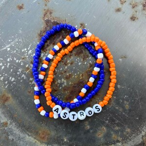 Houston Astros Bracelet | Baseball Bracelet | Astros Baseball | Sports Team Bracelet | Beaded ...