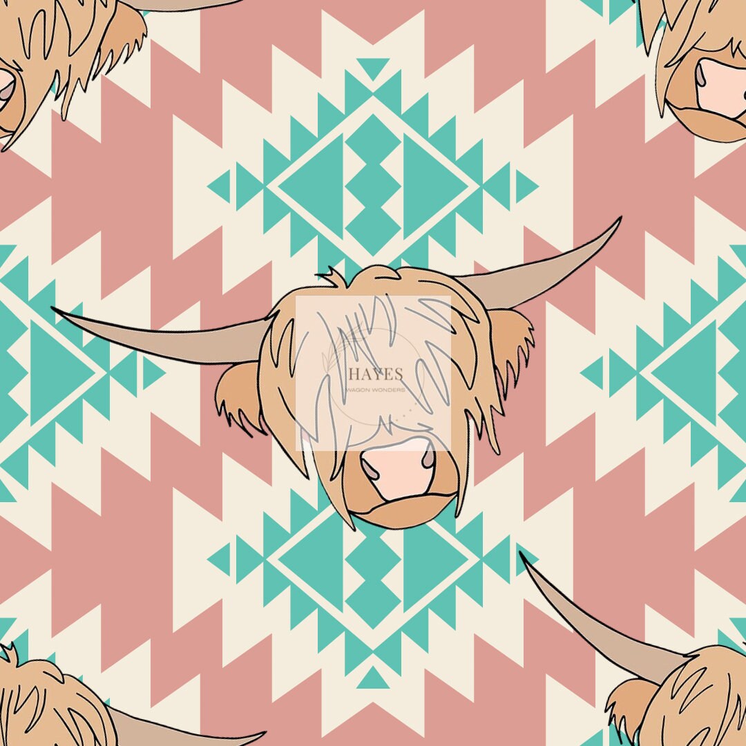 Aztec Highland Cow Wonderfold/joymor/rainbow Baby Canopy And/or Seat ...