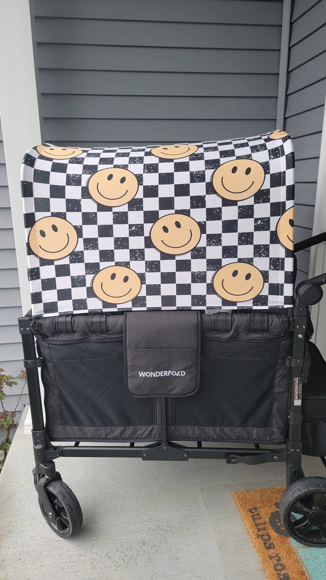Checker Smiley Face Wonderfold Canopy/joymor Canopy And/or Seat Covers ...