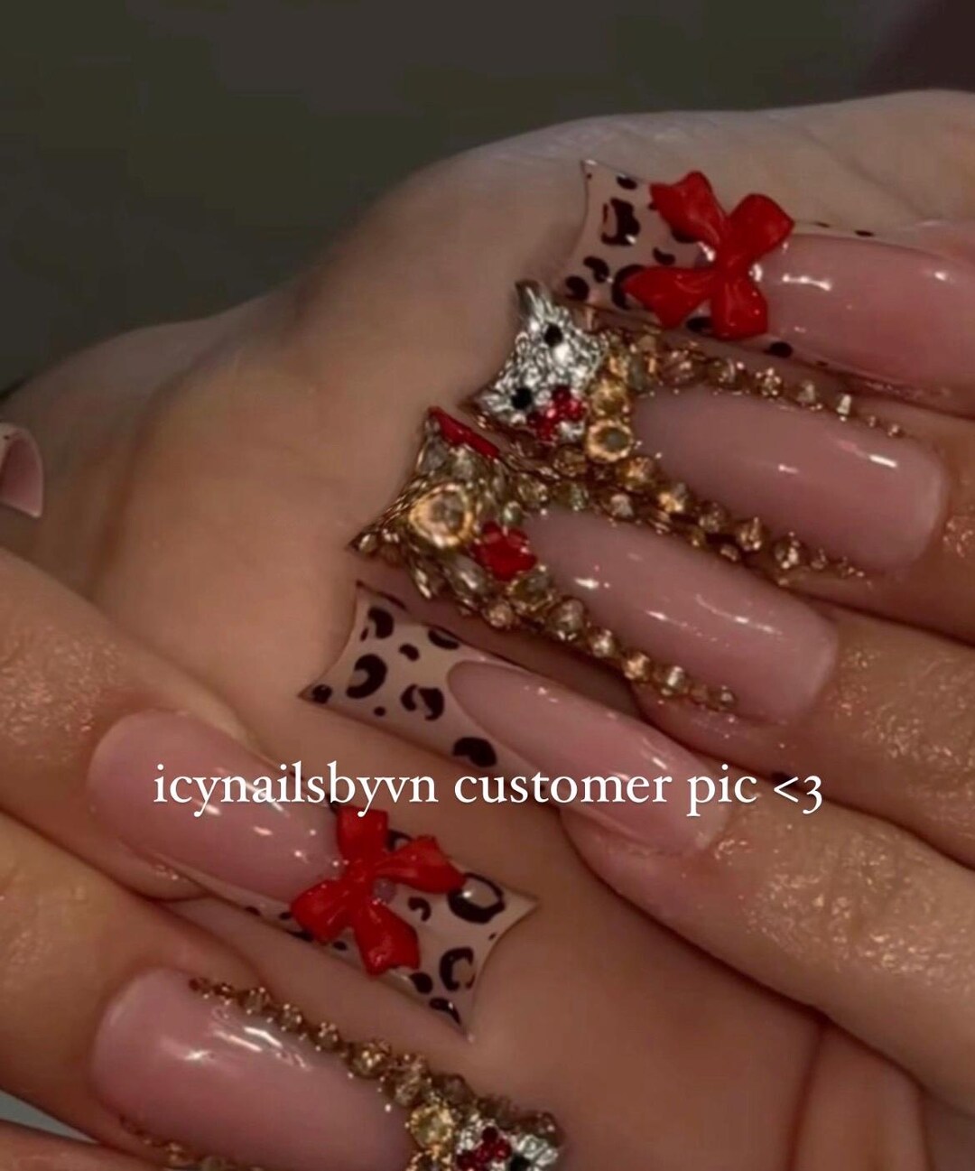 DUCK RED LEOPARD / Press on Nails Duckies - Etsy