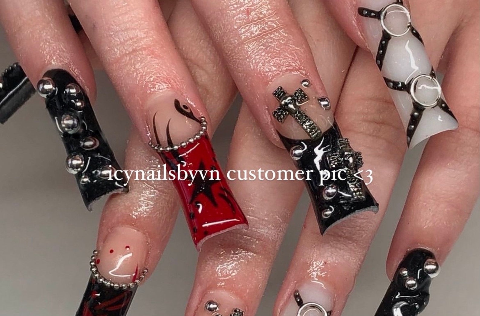 DUCK FLAMIN CHROME / Press on Nails Duck - Etsy