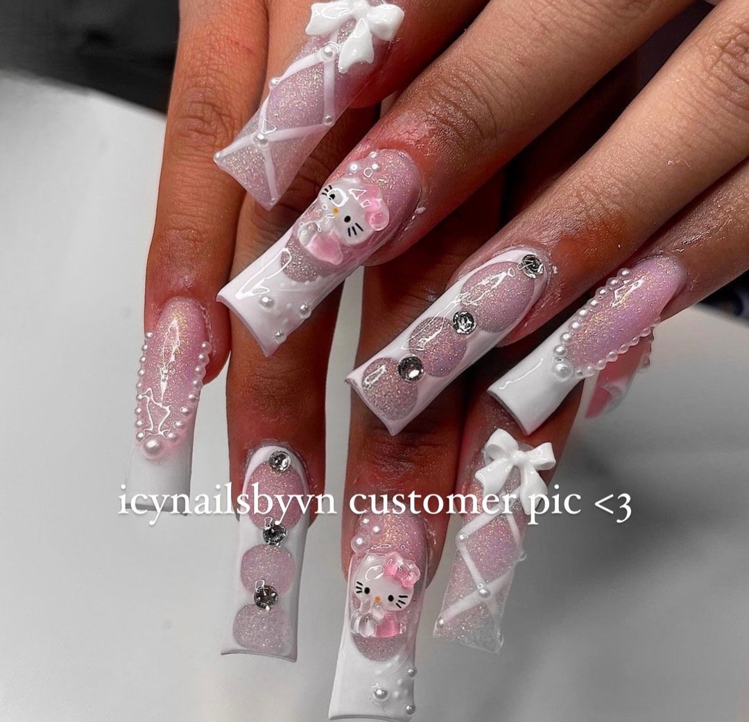 DUCK SNOW KITTY / Press on Nails Duck - Etsy