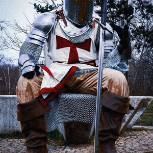 Medieval Templar Knight Armor -antique Warrior Larp Steel Armor - Fully ...