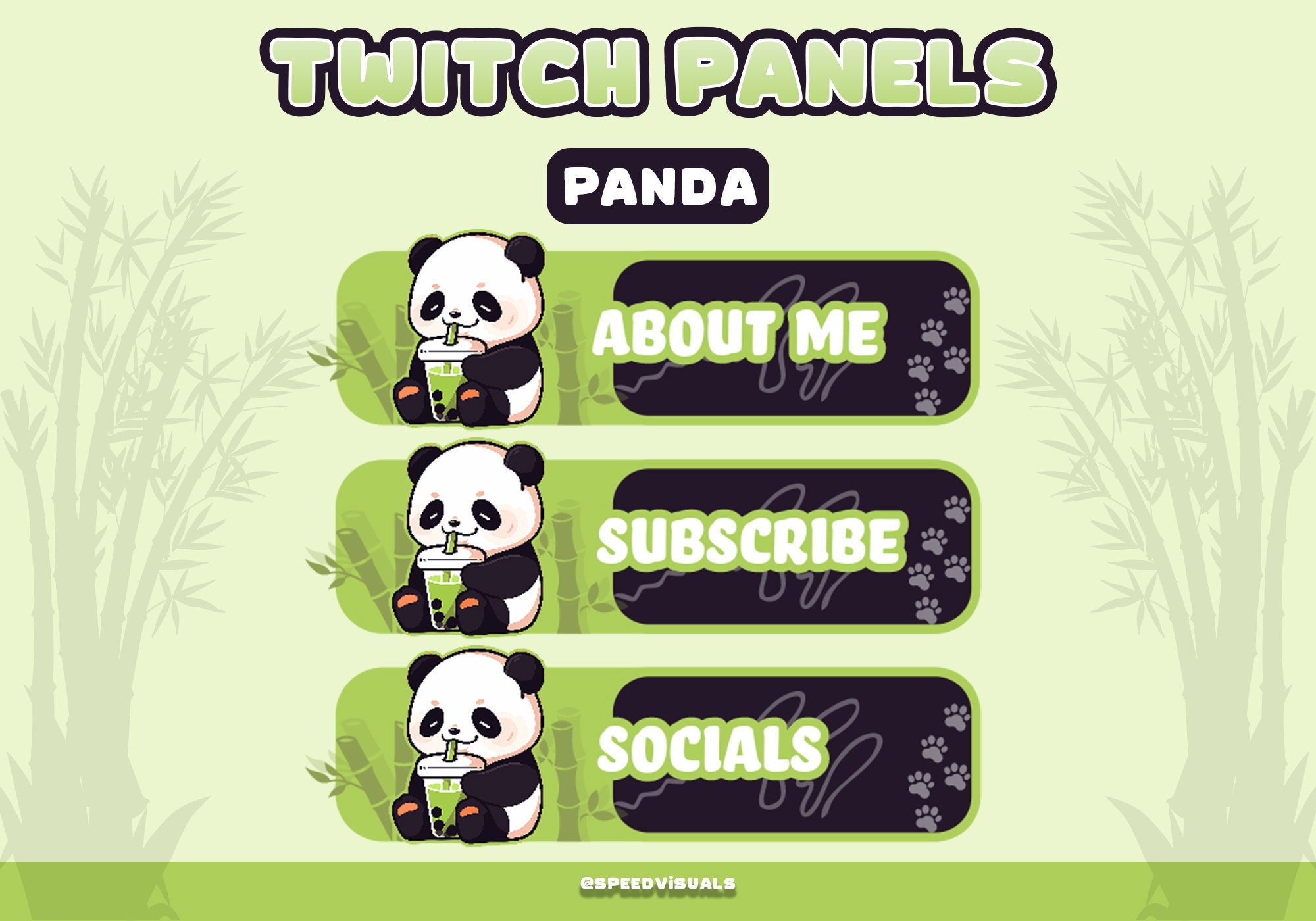 Cute Panda Twitch Panels / Kawaii / Cute Animal Panels / Twitch Panels ...