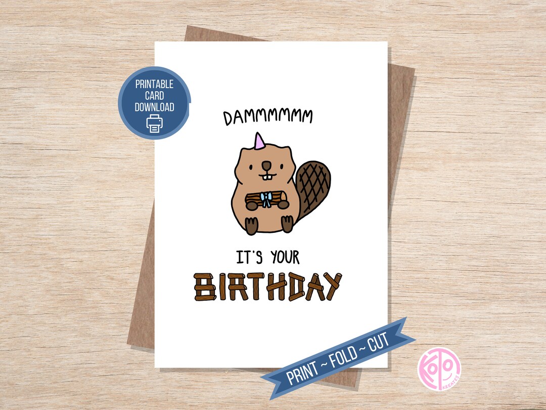 Printable Birthday Card Funny Digital Download Birthday Card Gift Funny ...
