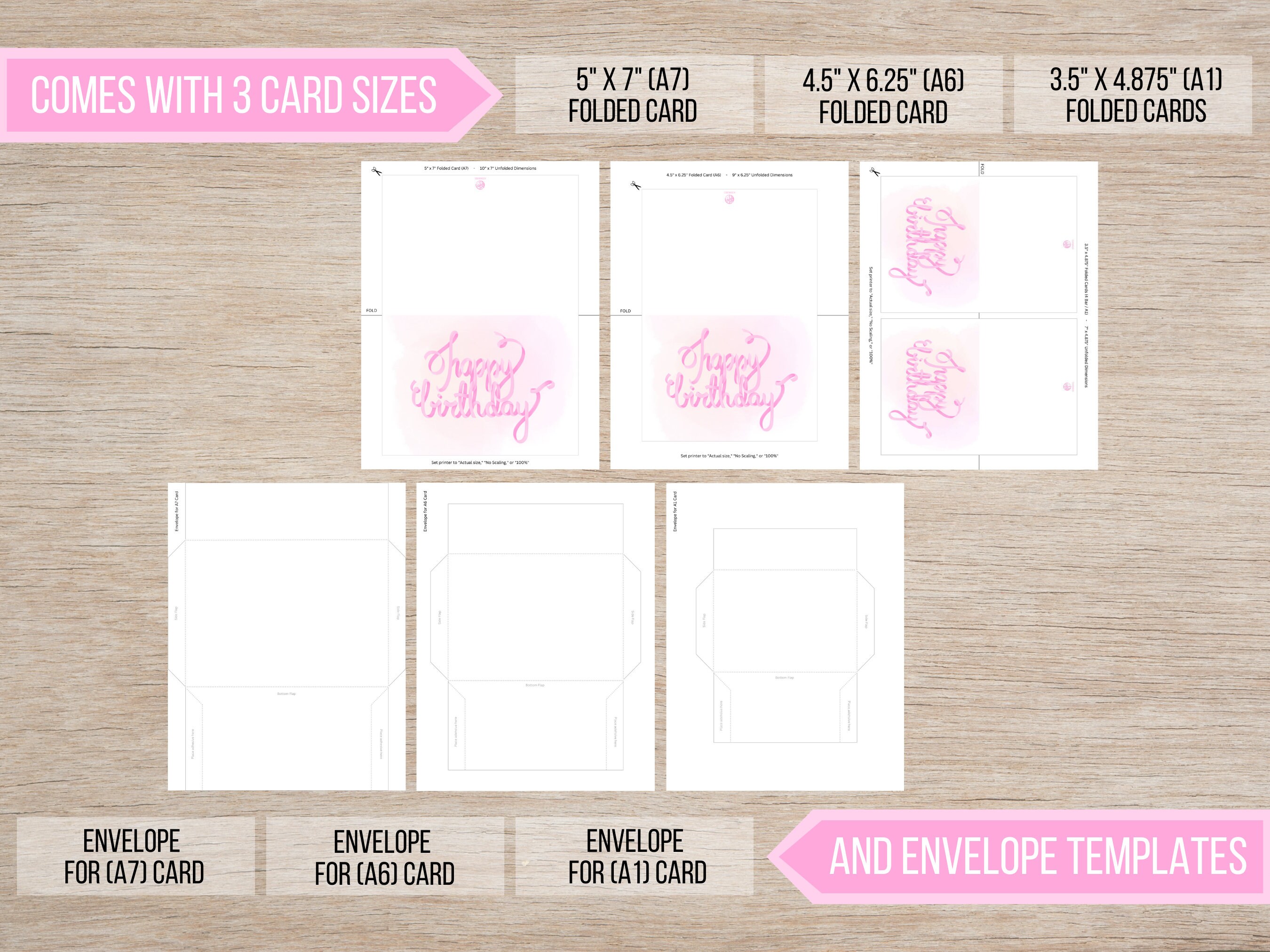 Printable Birthday Card Pink Digital Download Birthday Card - Etsy