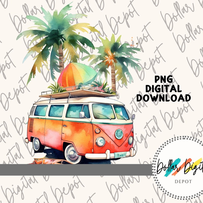 Hippie Van Clipart - Etsy