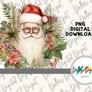 Vintage Tropical Christmas Santa DIGITAL DOWNLOAD PNG, Holiday Instant ...