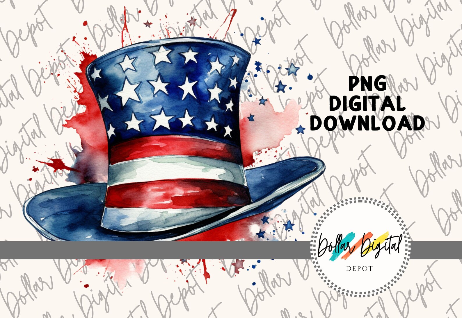 Patriotic American Hat DIGITAL DOWNLOAD PNG, 4th of July Holiday ...
