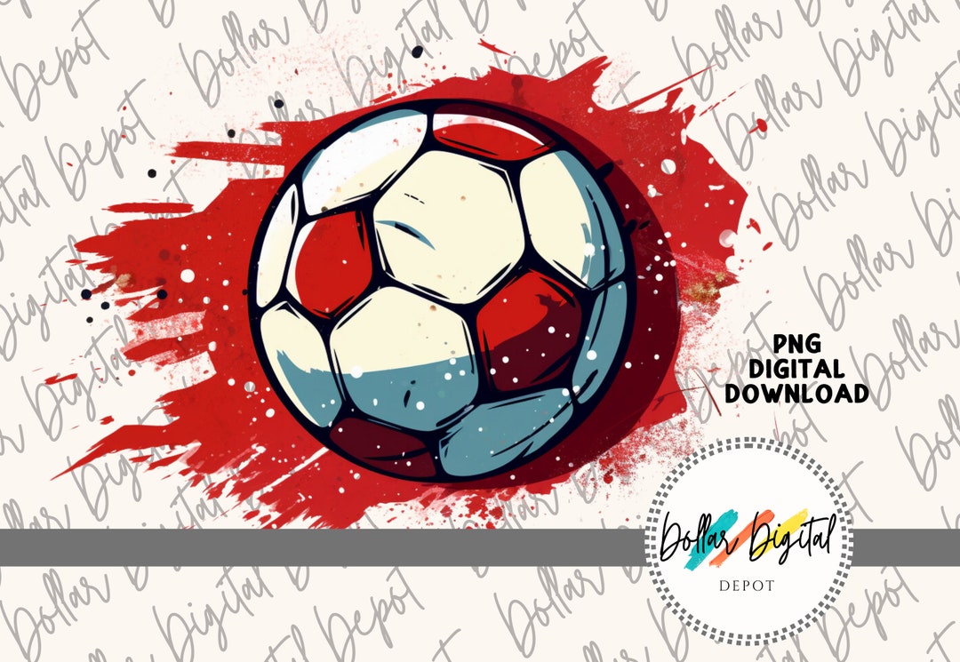 Red Sports Soccer DIGITAL DOWNLOAD PNG Instant Download, Soccer Ball ...