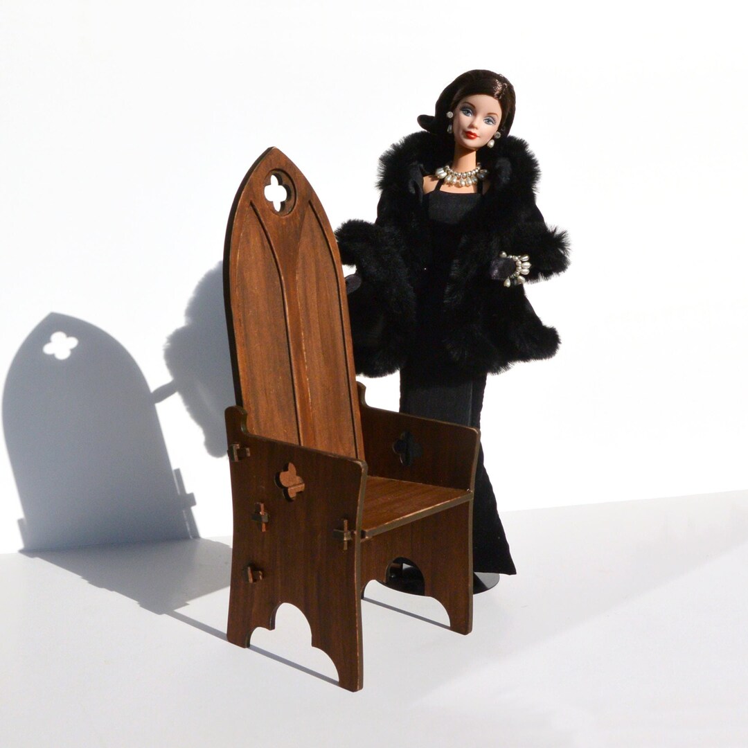 Gothic Tudor Chair - Dollhouse Miniature Kit Scale 1/6 (barbie Fashion ...