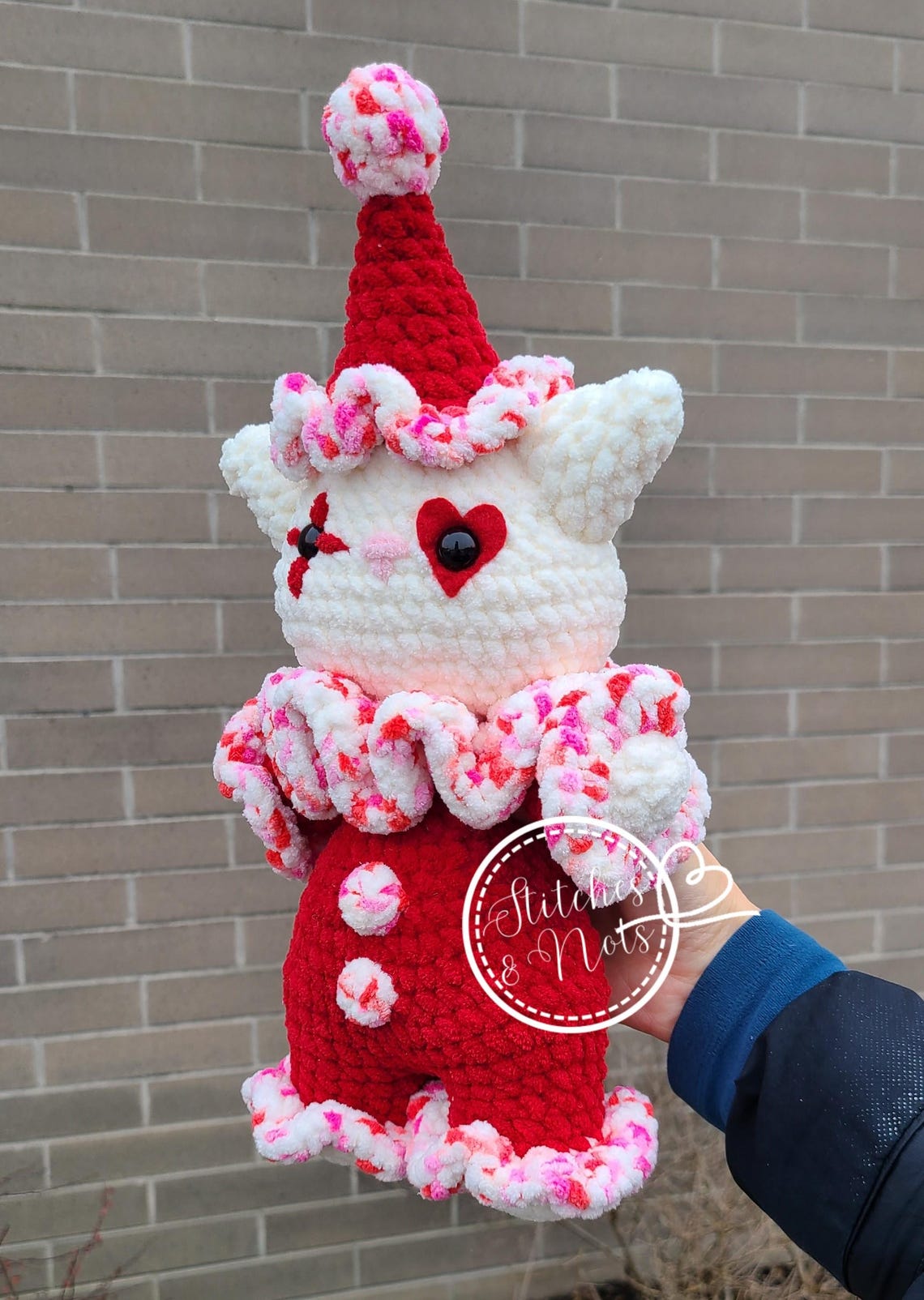 CUTE Handmade Crochet Jester Bunny and Cat Kitty Plush. Crochet ...