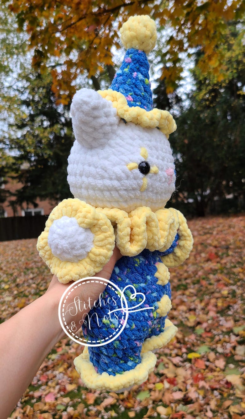 Crochet Jester Cat Plushie. Crochet Clown Kitty Cat Plush Toy. Adorable ...