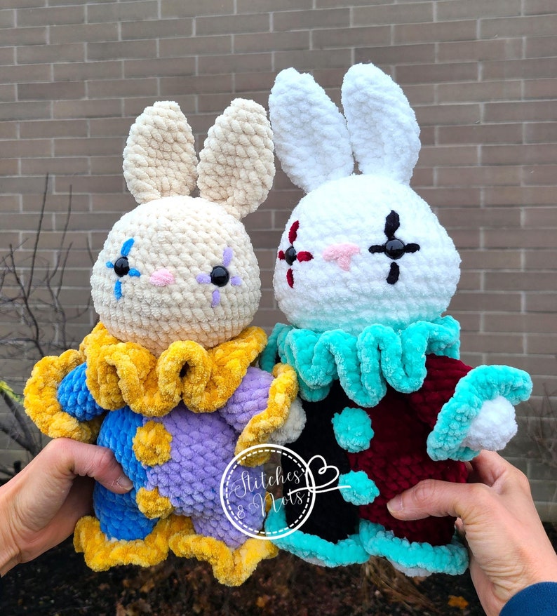 Super Cute Handmade Crochet Jester Bunny Plushie. Crochet Clown Bunny ...