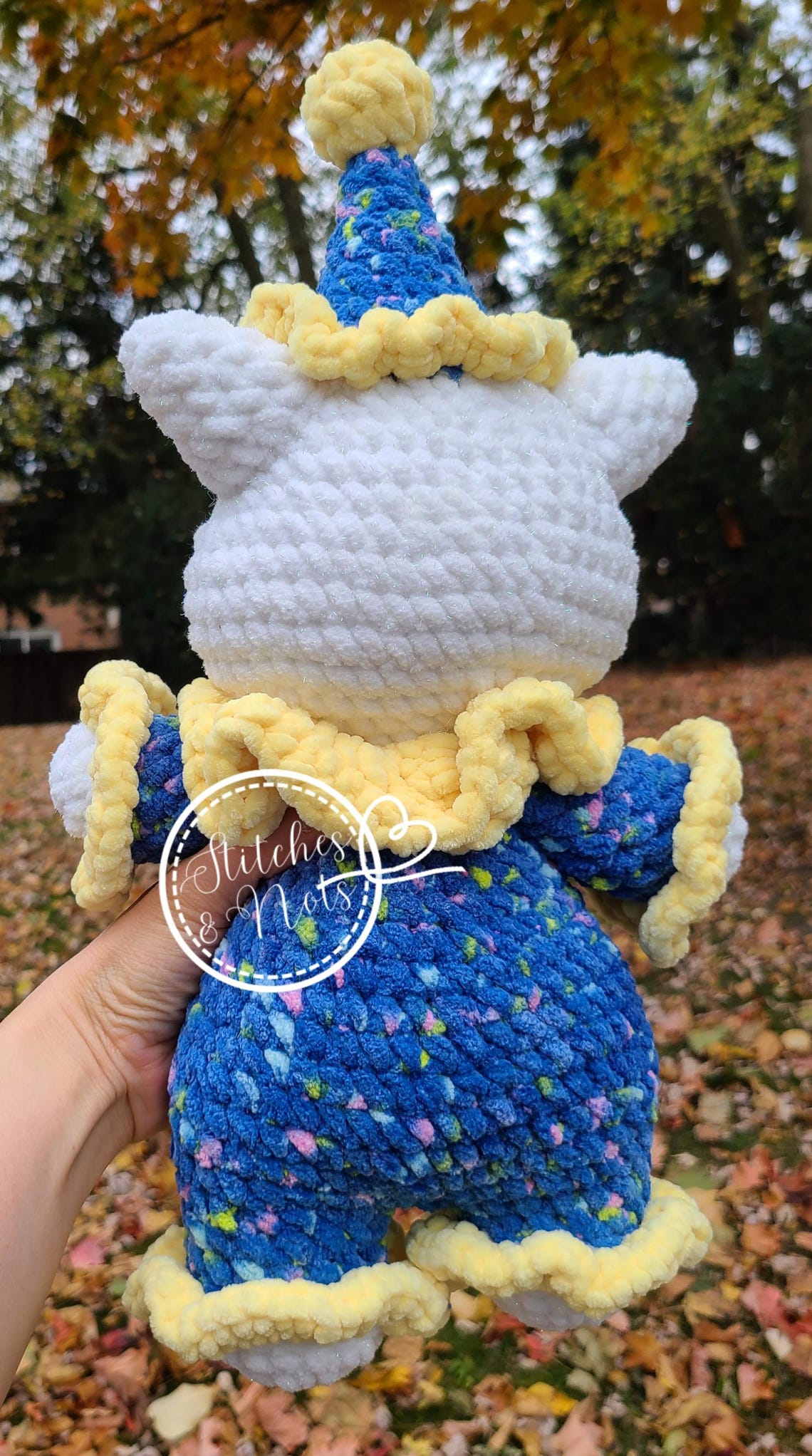 Crochet Jester Cat Plushie. Crochet Clown Kitty Cat Plush Toy. Adorable ...