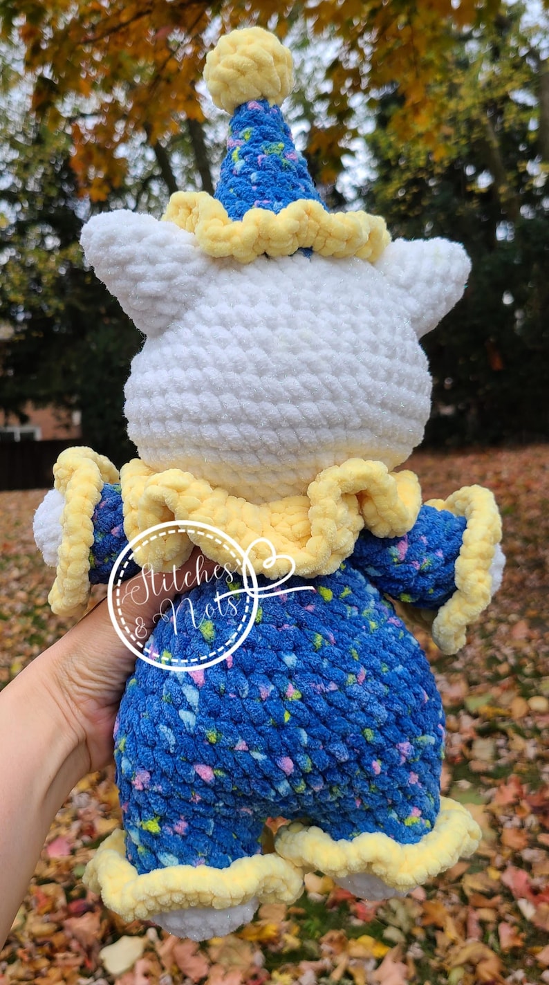 Crochet Jester Cat Plushie. Crochet Clown Kitty Cat Plush Toy. Adorable ...