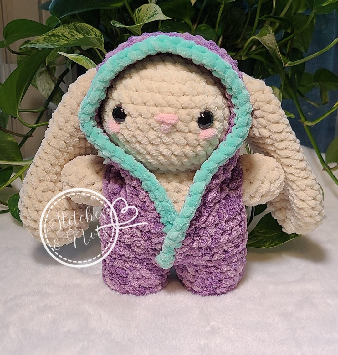 Amigurumi Bunny Plush. Handmade Crochet Bunny Plushie in Onesie ...
