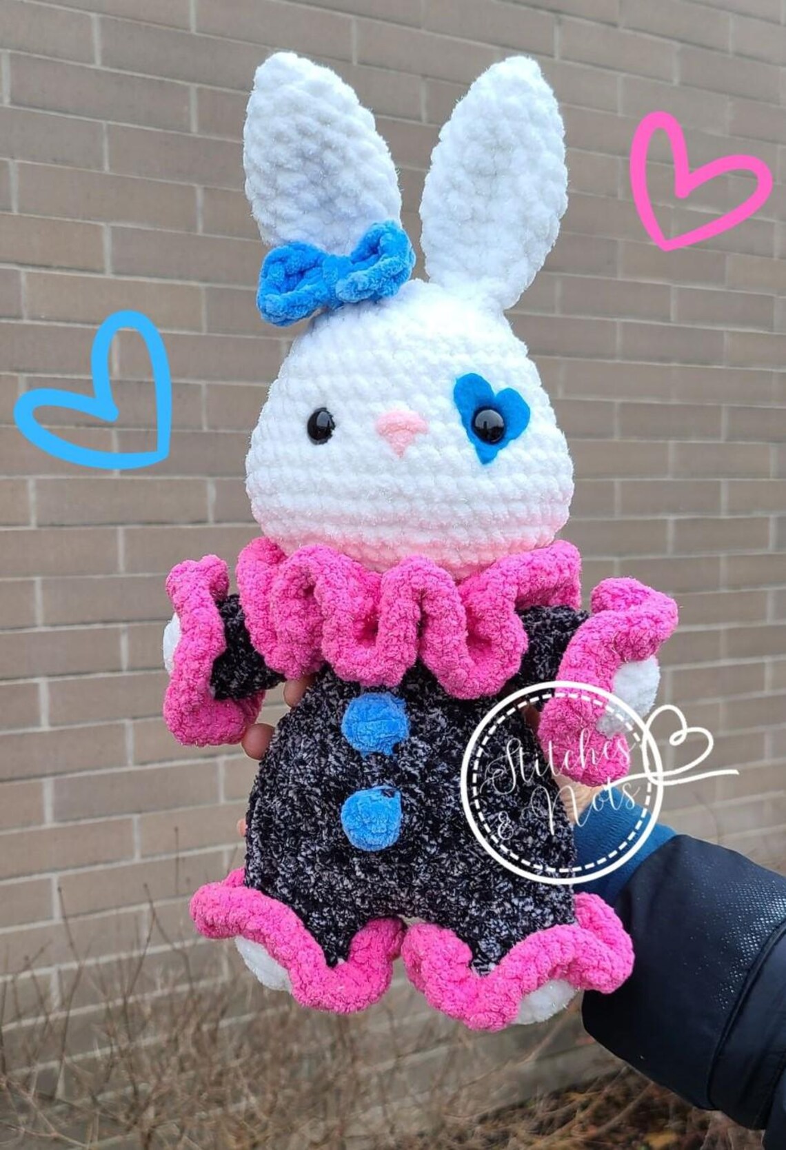 CUTE Handmade Crochet Jester Bunny and Cat Kitty Plush. Crochet ...