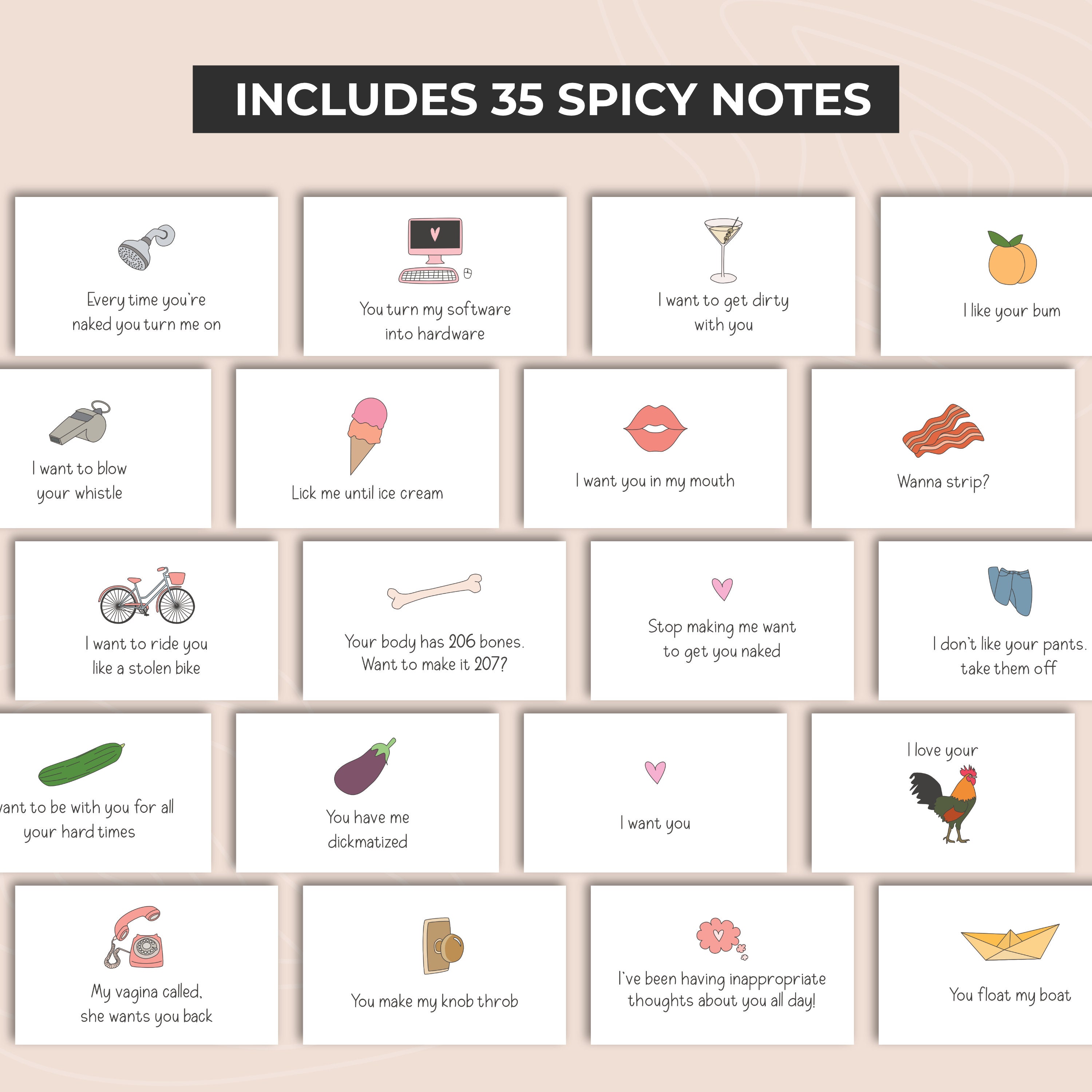 Love Notes - for Your Eyes Only, Naughty Lunchbox Notes, Cheeky ...