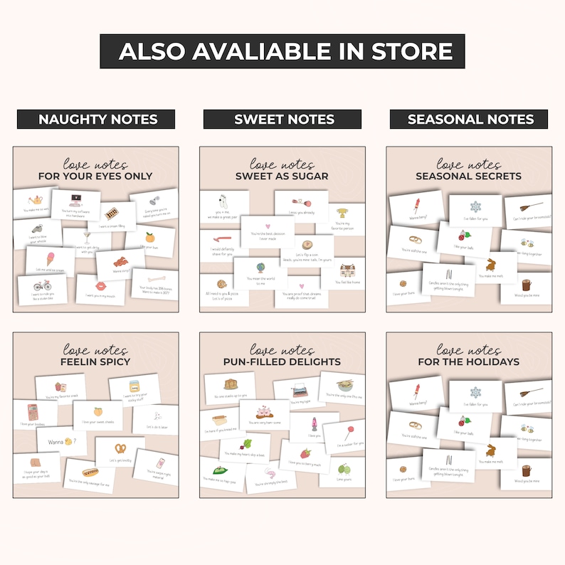 Love Notes - for Your Eyes Only, Naughty Lunchbox Notes, Cheeky ...