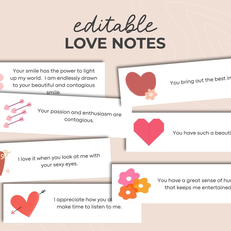 100 Love Jar Notes - Etsy