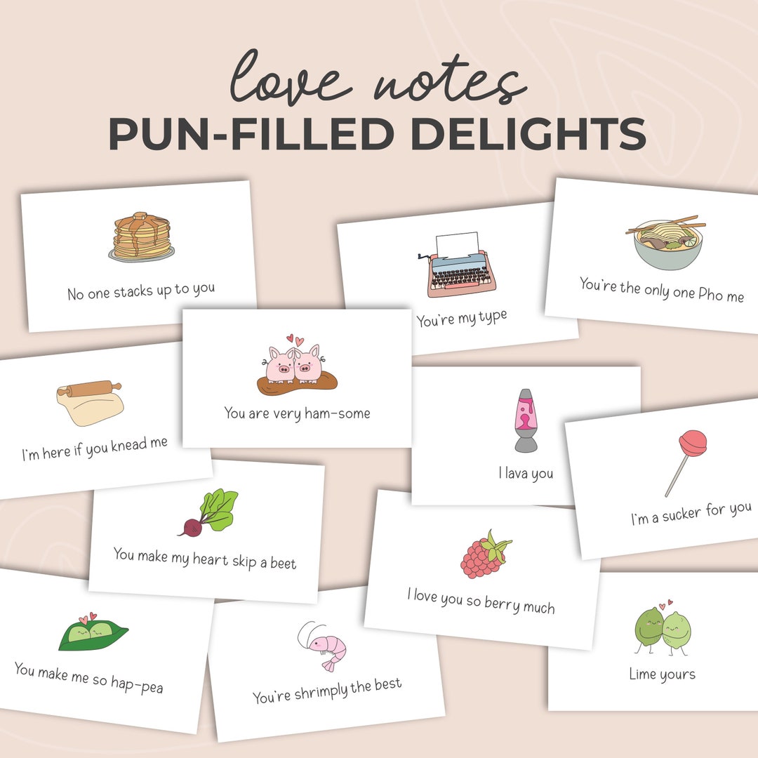 Love Notes - Pun Filled Delights, Sweet Lunchbox Notes, Cheeky Messages ...