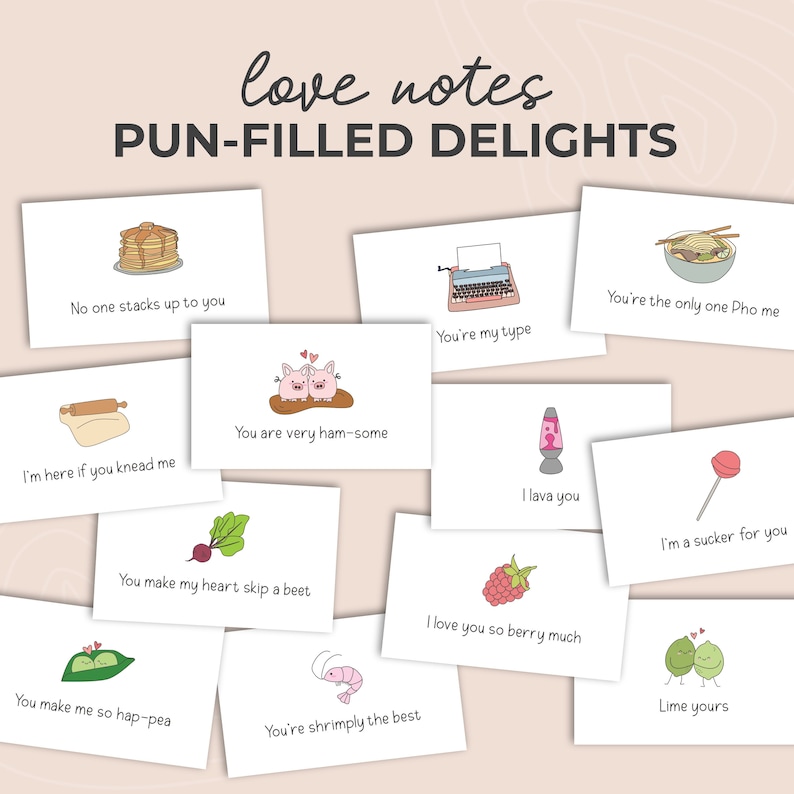 Love Notes - Pun Filled Delights, Sweet Lunchbox Notes, Cheeky Messages ...