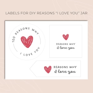 100 Reasons Why I Love You Printable, DIY Love Jar, Little Love Notes ...
